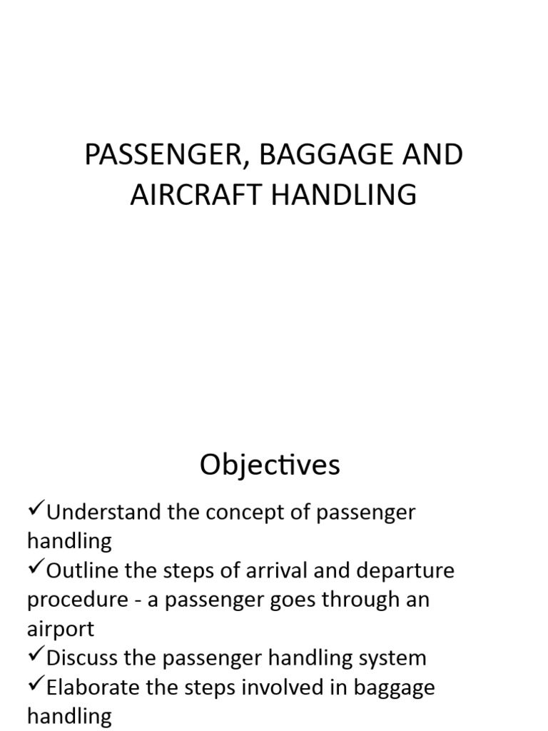 Passenger, Baggage and Aircraft Handling | PDF | Business | Computers