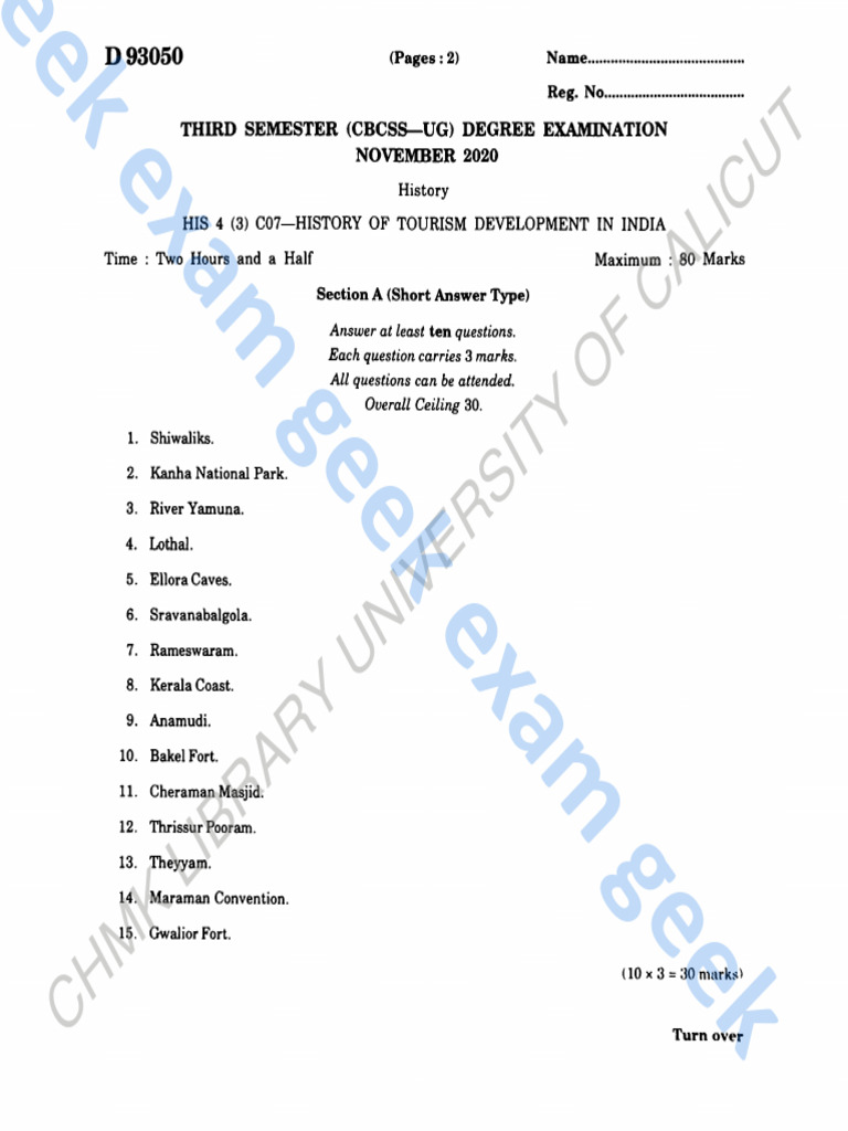 BA History Sem3 Qns | PDF