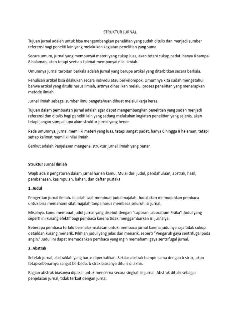 Struktur Jurnal | PDF