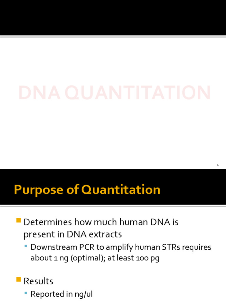 DNA Quantitation Techniques | PDF | Polymerase Chain Reaction | Real ...
