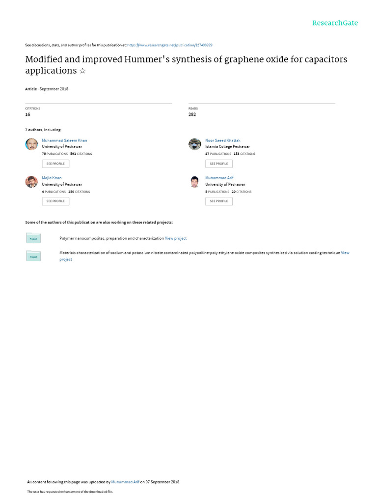 Improved Hummer Method | PDF