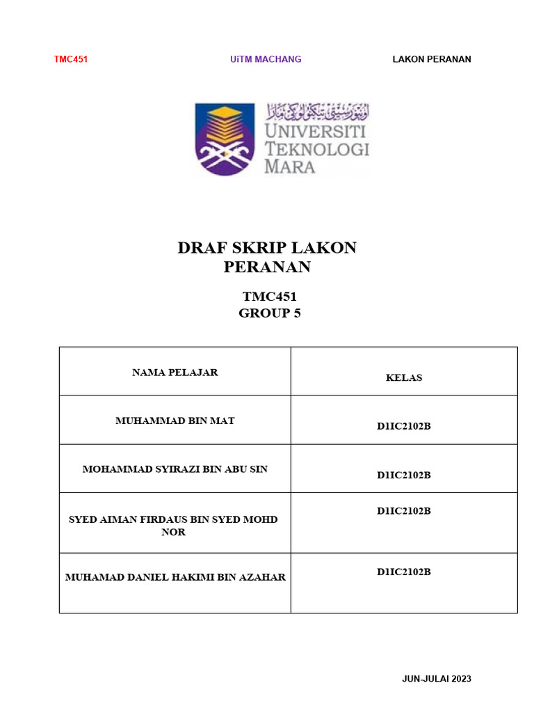 Skrip Drama Tmc451 | PDF