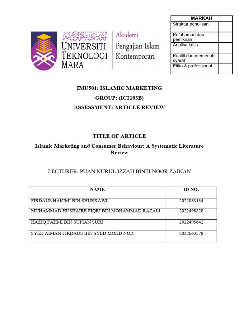 Article Review | PDF | Marketing | Consumer Behaviour