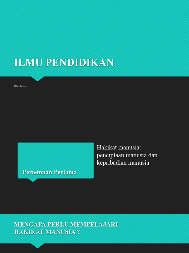 Pertemuan 1 Hakikat Manusia | PDF
