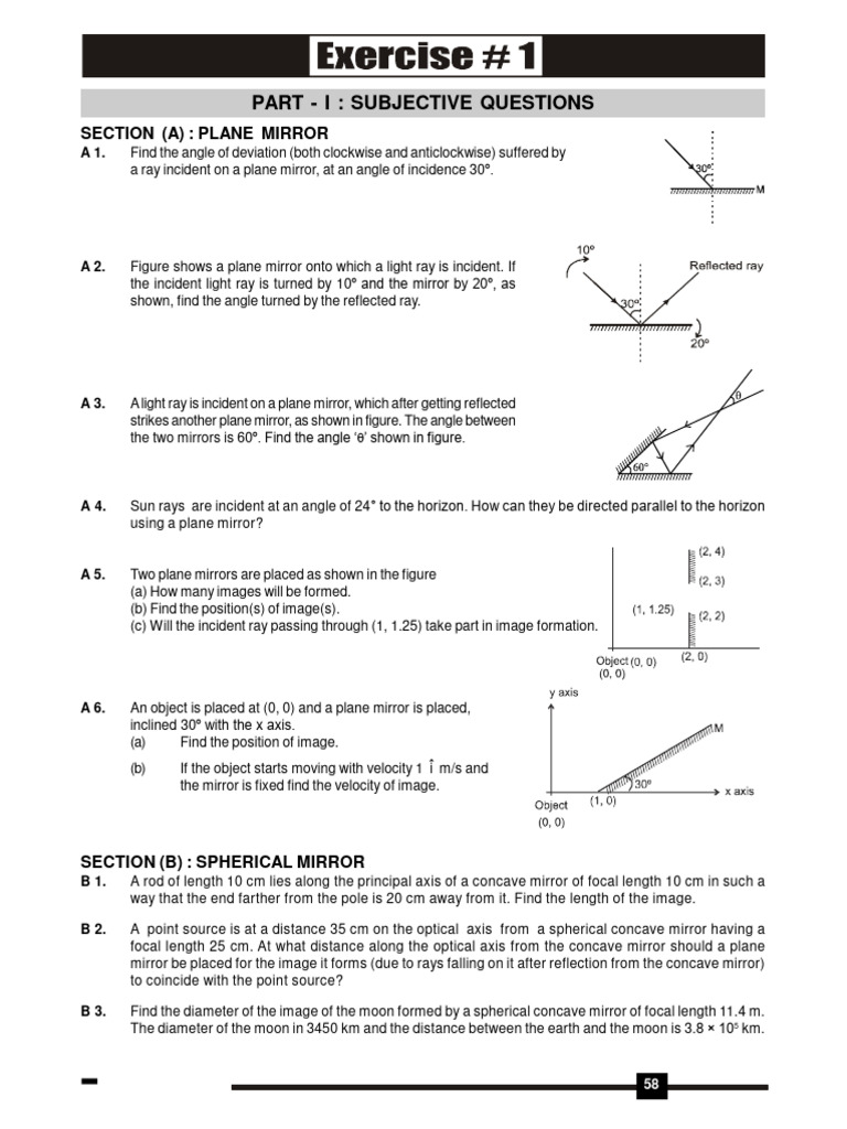 02 Exercise | PDF | Refraction | Mirror