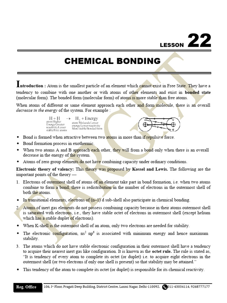 22 - Chemical Bonding | PDF