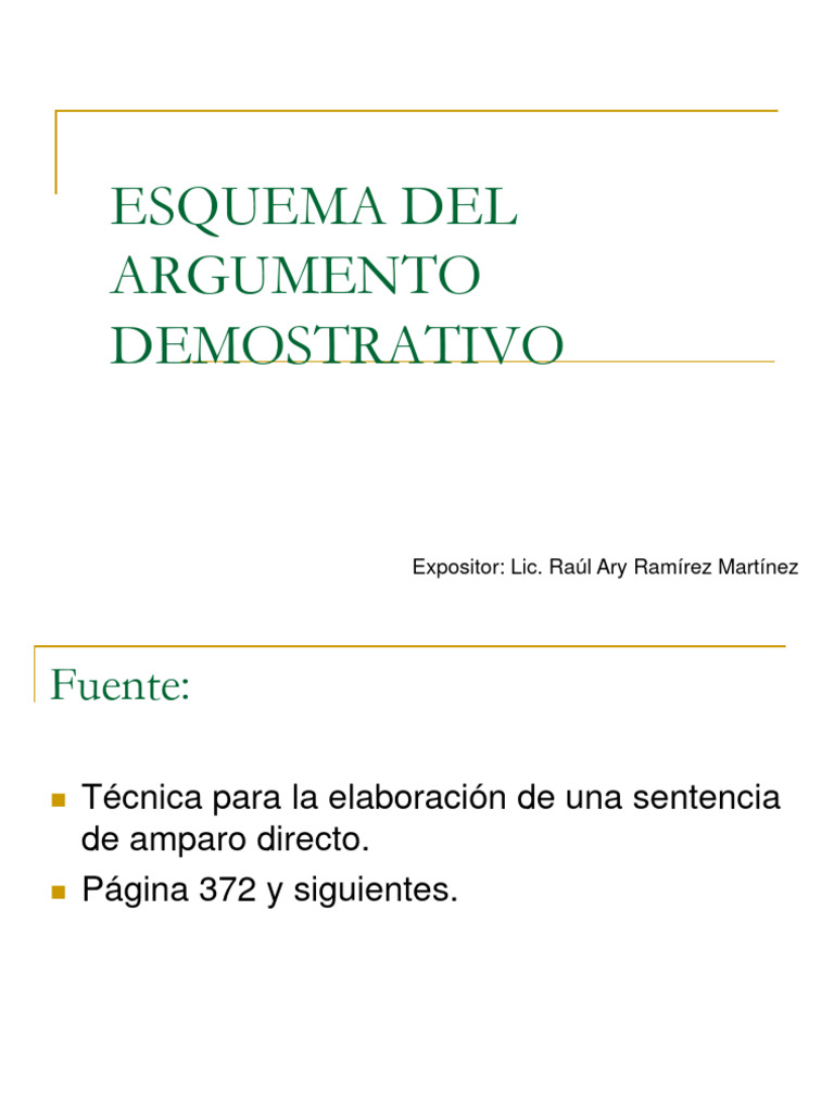 Esquema Del Argumento Demostrativo | PDF | Caso de ley | Argumento