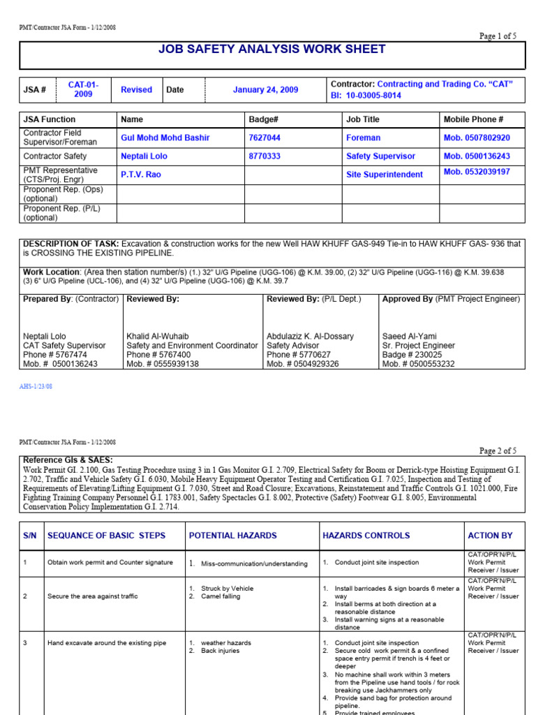 JSA FLowline | PDF | Trench | Pipeline Transport