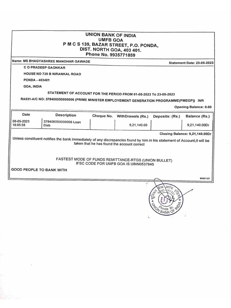 Bhagyashree Statement | PDF