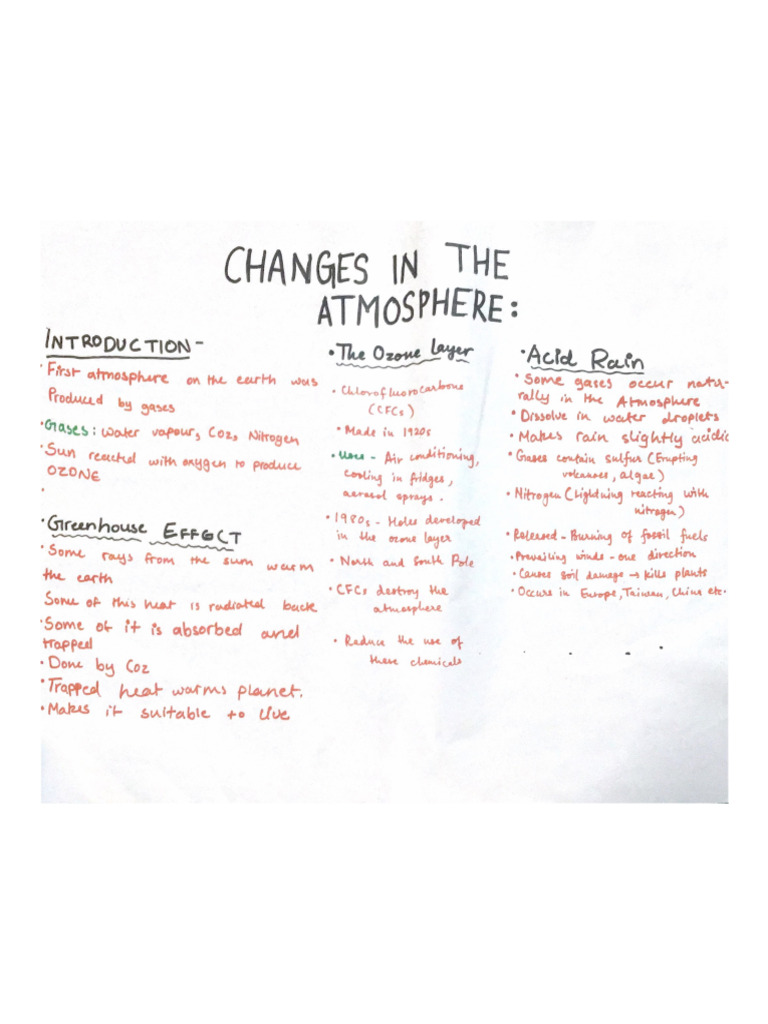 Changes in The Atmosphere | PDF