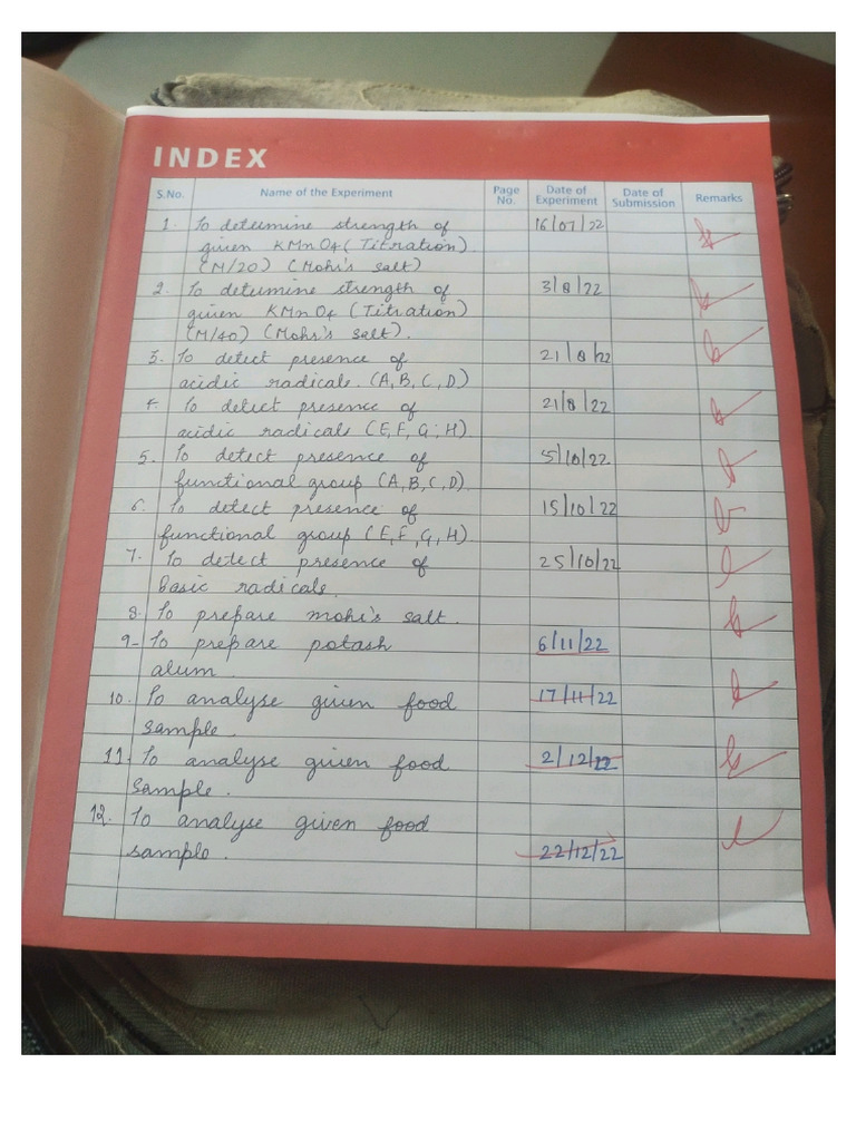 Chemistry Practical File Class 12th | PDF