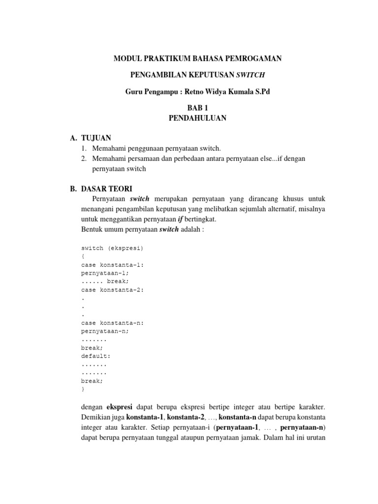 Modul PRAKTIKUM SWITCH | PDF