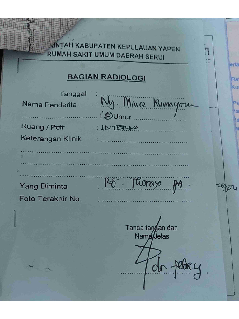 Permintaan Dan Hasil Radiologi | PDF