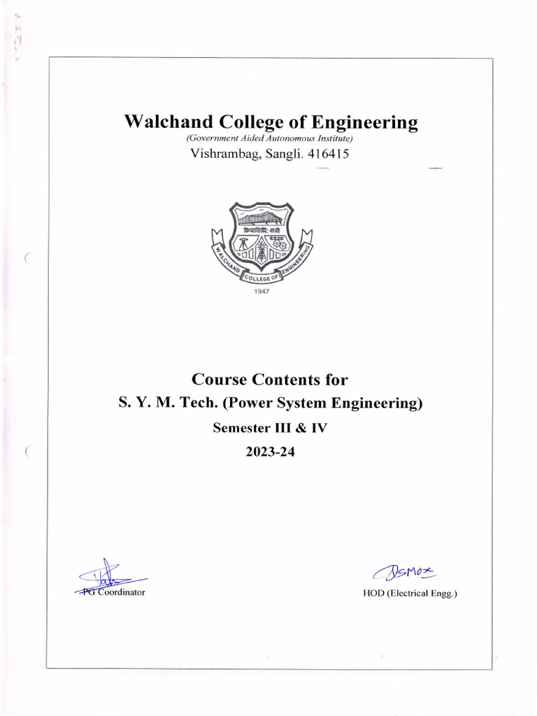 SY - M - Tech - Power System - AY - 2023 - 24 | PDF | Economies | Business