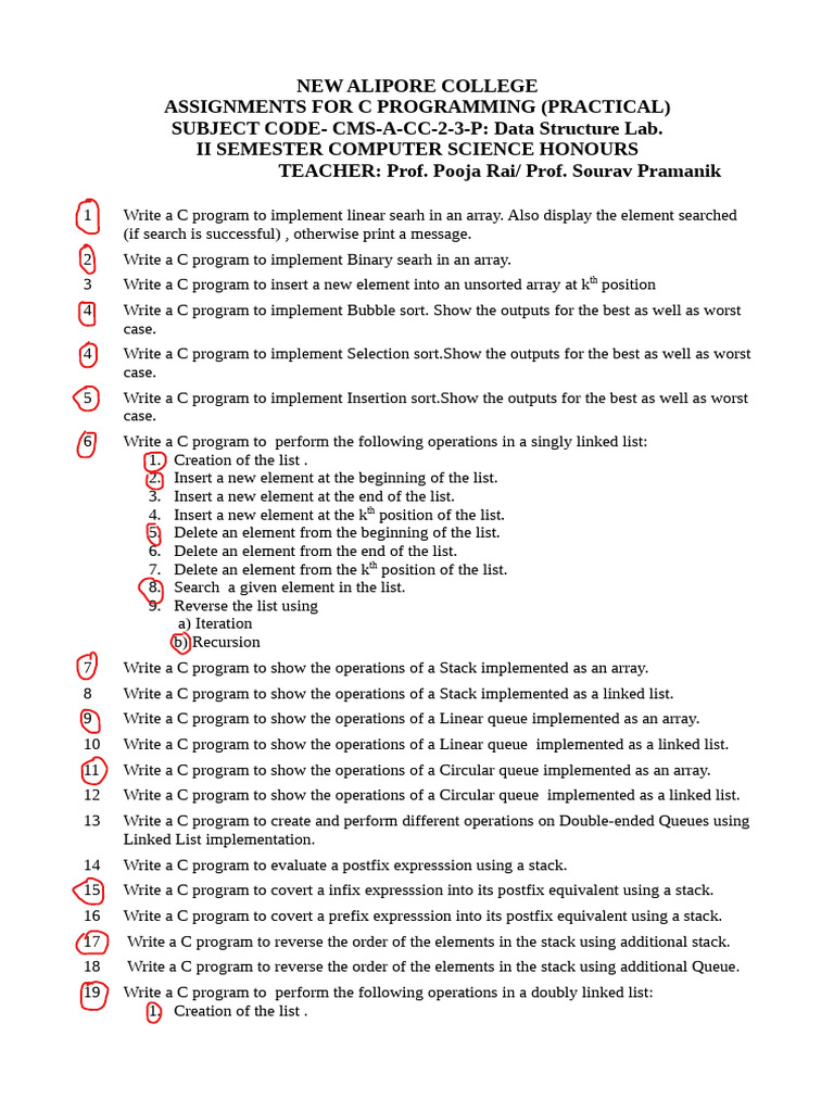 Data Structure Assignments | PDF