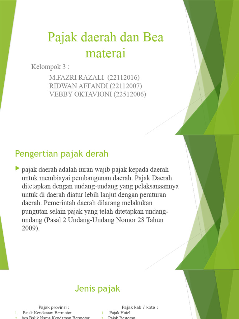 Pajak Daerah Dan Bea Materai | PDF