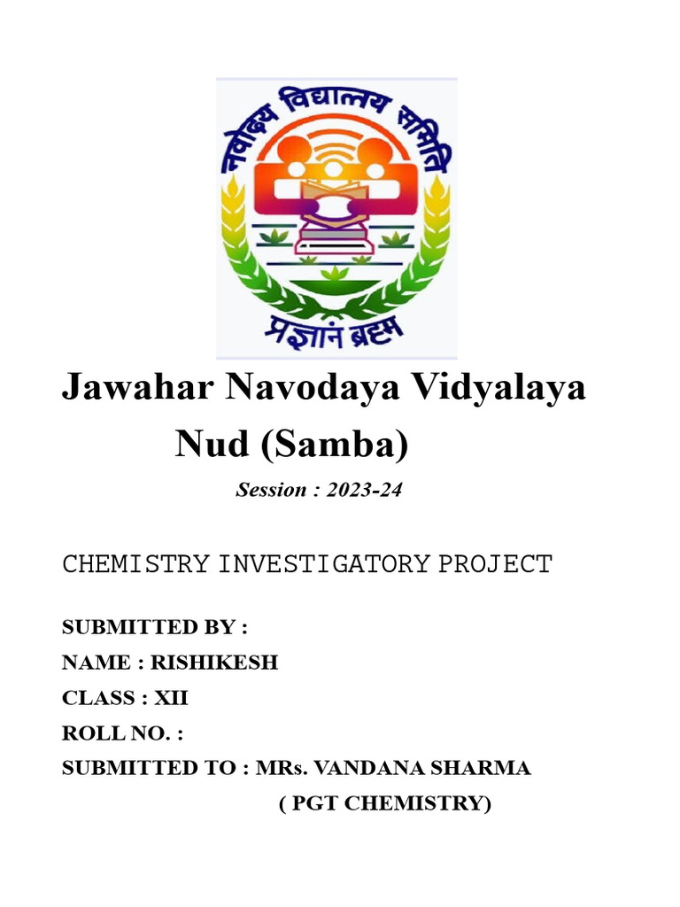 Chemistry Investrigatory Project | PDF | Nutrients | Acid