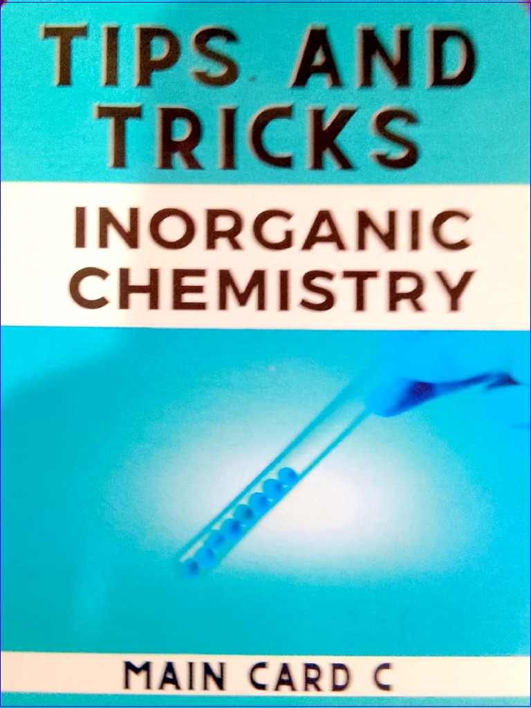 Tips & Tricks Inorganic Chemistry FlashCards | PDF | Isomer ...