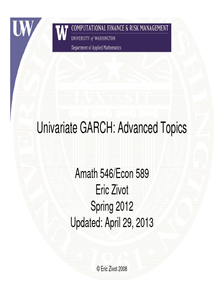 Univariate Garch Advancedpowerpoint | PDF