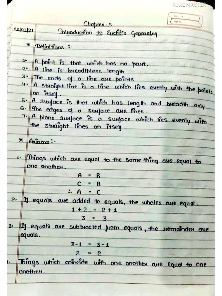 Class Ix - Euclid's Geometry | PDF