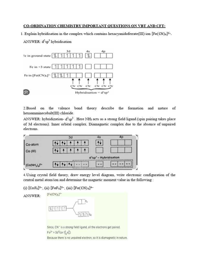 Coordination Compound Pdf Coordination Complex Atomic
