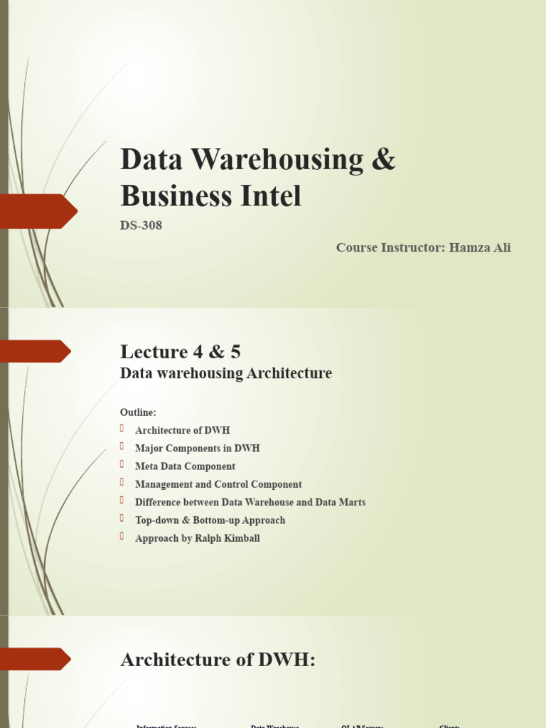 Lecture 4 And 5 Pdf Data Warehouse Information Technology Management