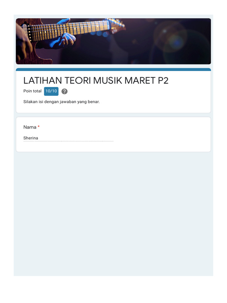 Latihan Teori Musik Maret P2 | PDF