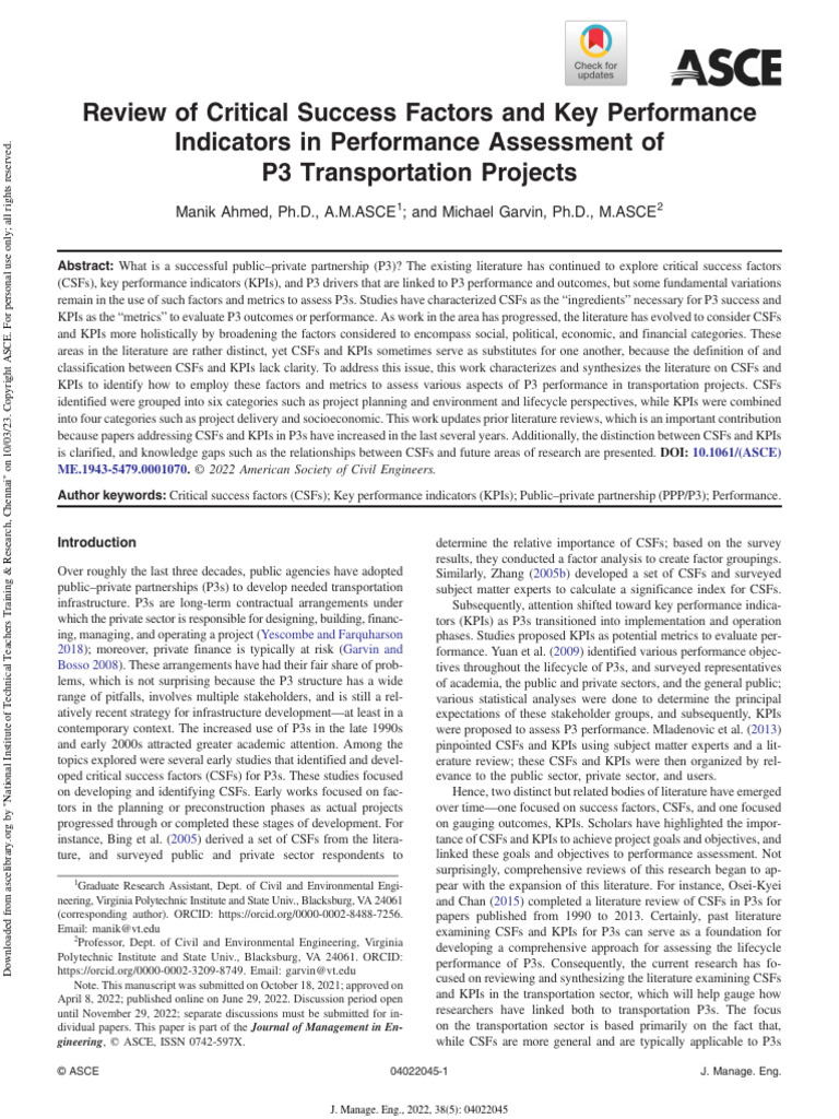 Ahmed Garvin 2022 Review of Critical Success Factors and Key ...