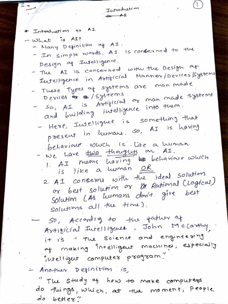 Unit 1 - Introduction To AI - FFP | PDF