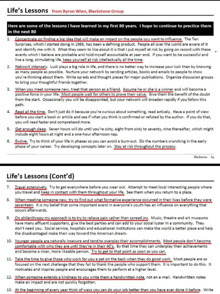 Life's Lessons | PDF