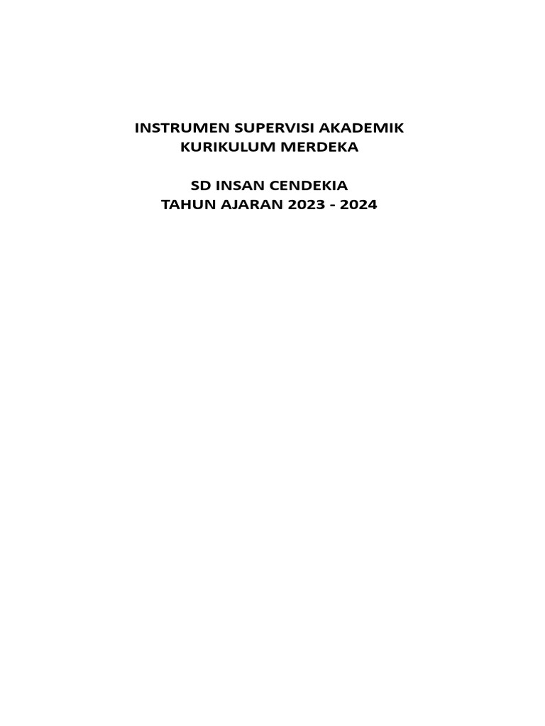 Instrumen Supervisi Atp | PDF