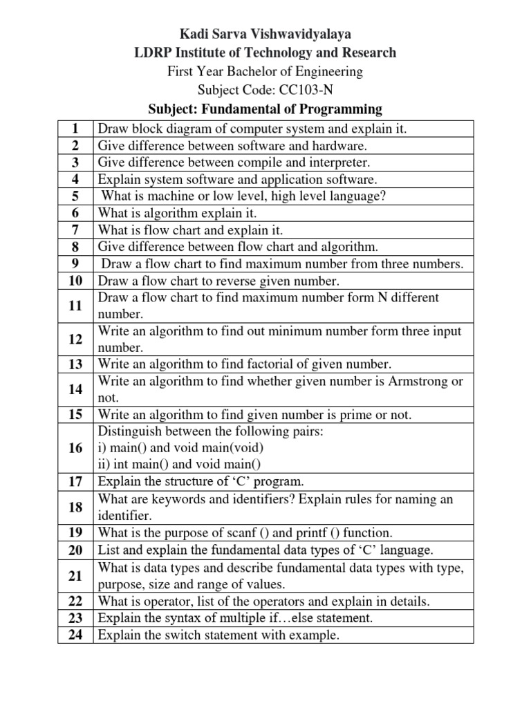 FOP Question Bank | PDF