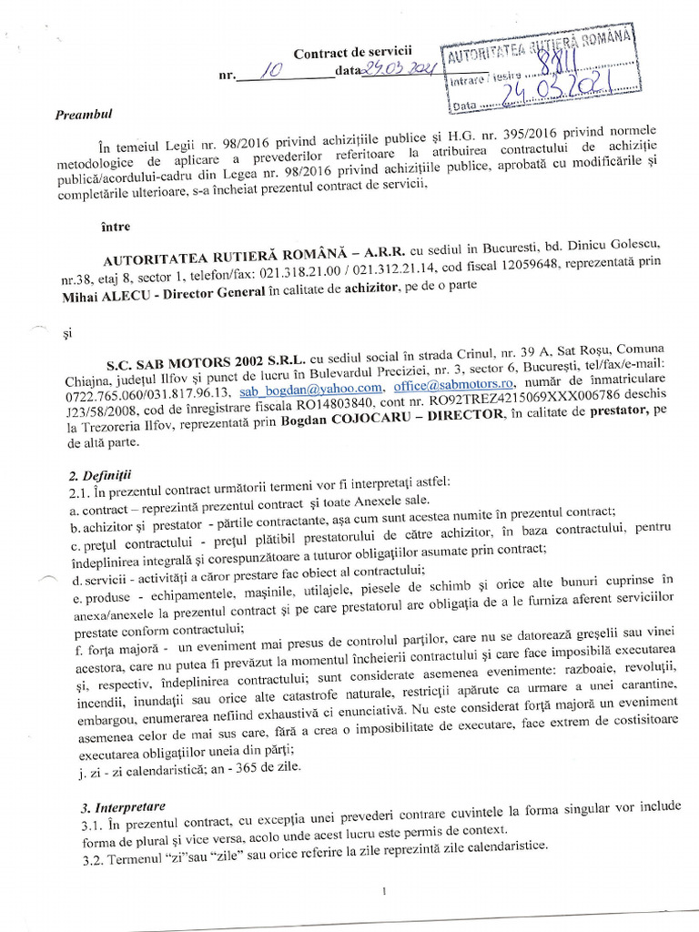 Contract Reparatii Auto | PDF