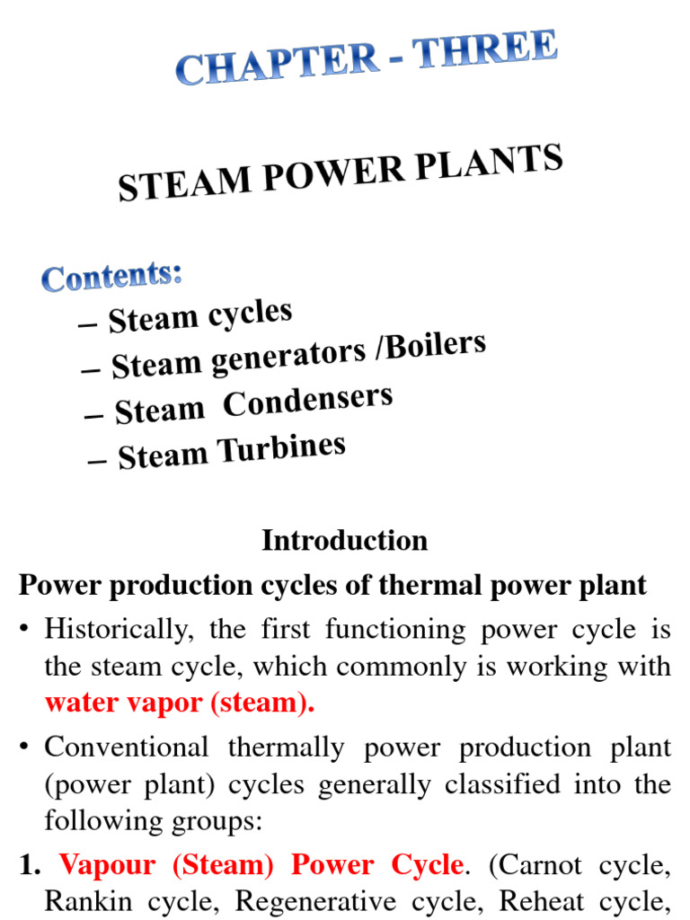 Steam Power Cycle Overview and Diagrams | PDF