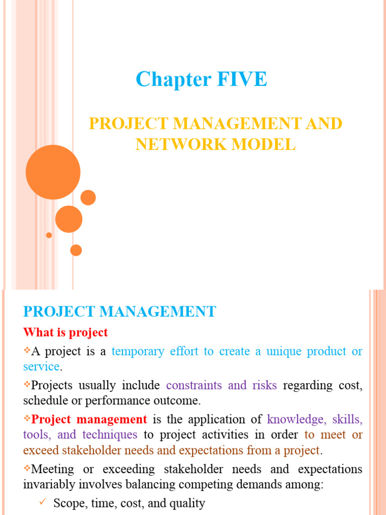CHAPTER 5 Project Management and Network Analysis | PDF | Analysis | Applied Mathematics