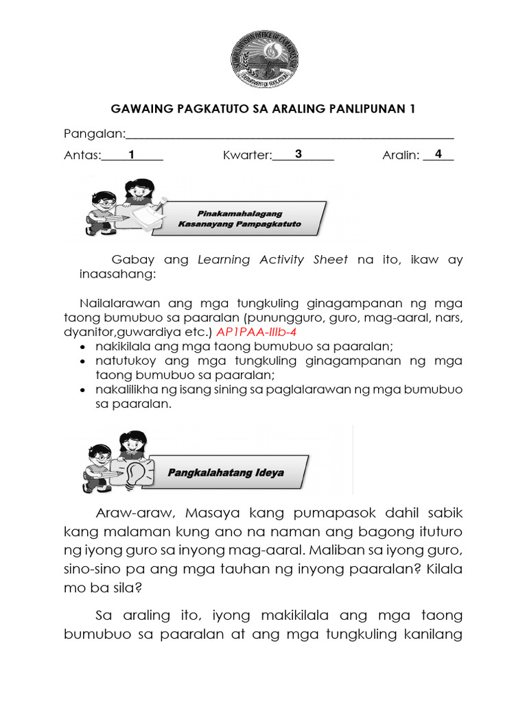 Grade 1 W4 Q3 Ap Ana | PDF