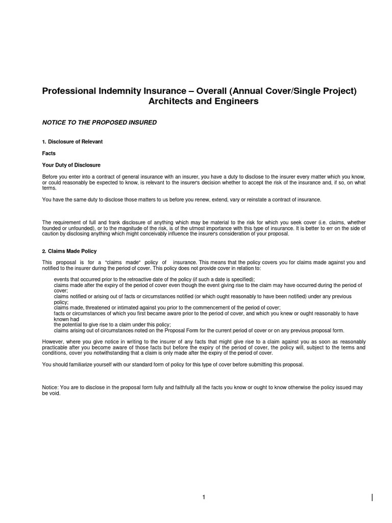 A +E AC and SP Proposal Form | PDF | Insurance | Professional Liability ...