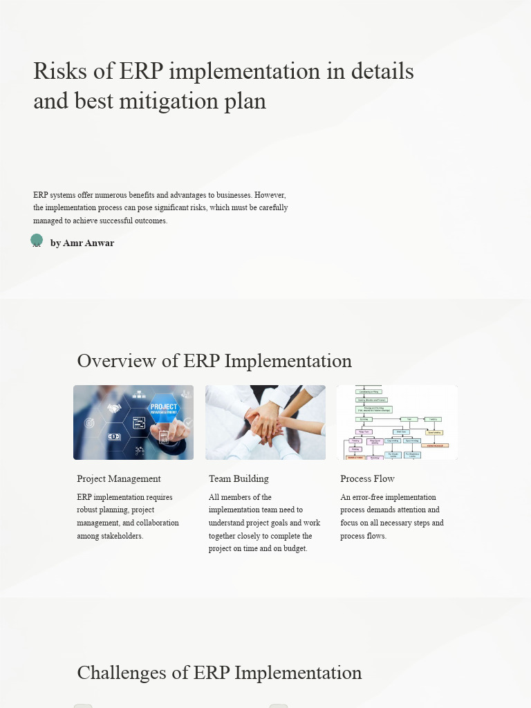 Risks of ERP Implementation in Details and Best Mitigation Plan | PDF