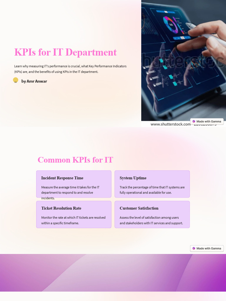 KPIs For IT Department | PDF