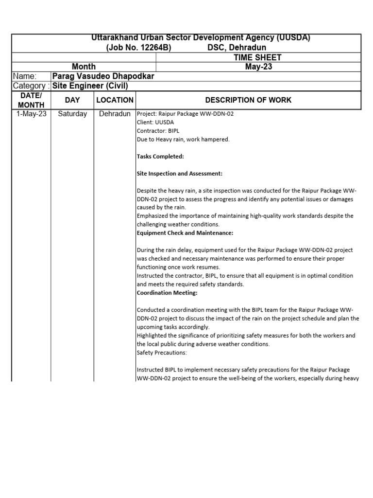 Timesheet Trial | PDF | Safety | Concrete