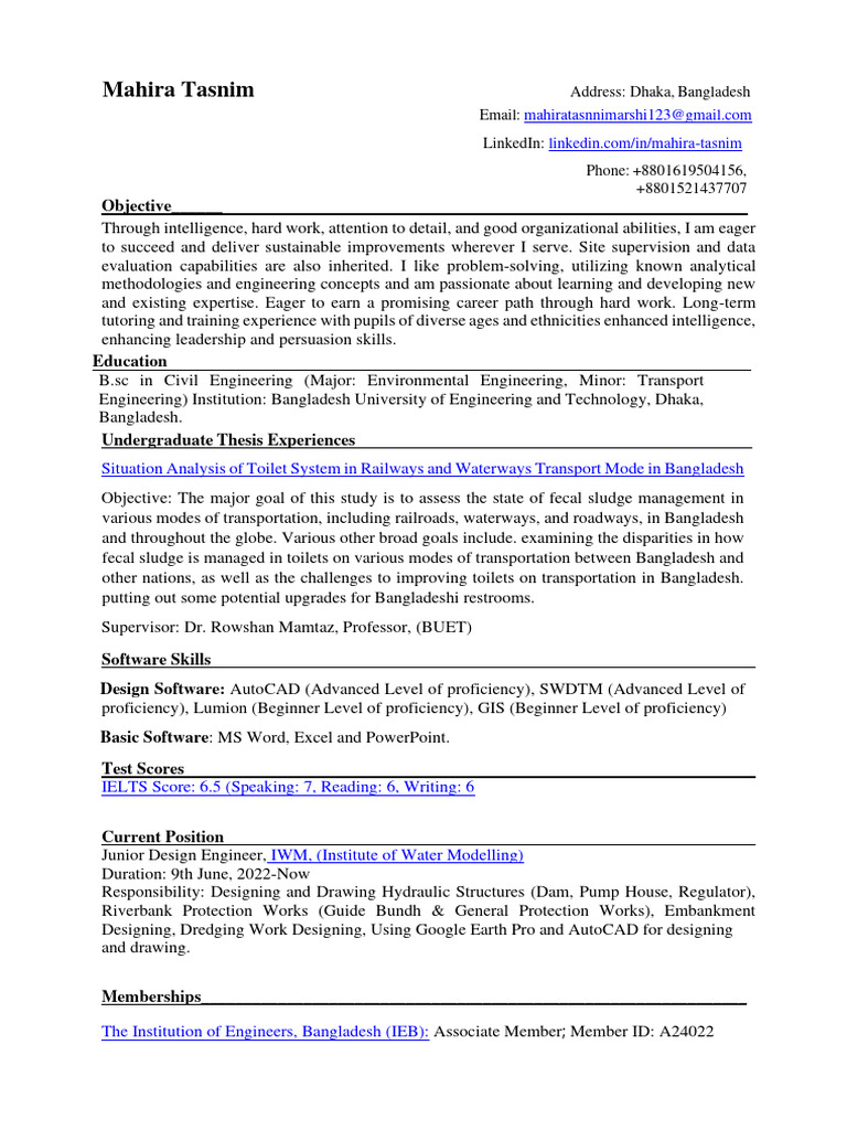 RESUME-Non Engineering | PDF | Engineering | Cognition