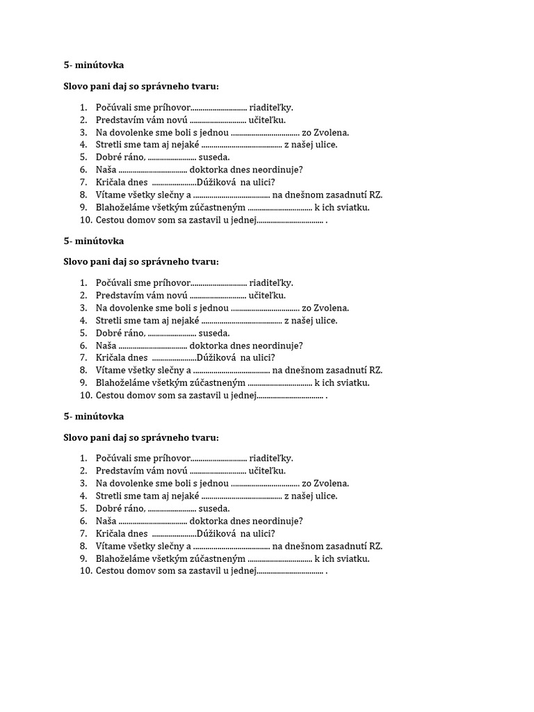 Skloňovanie Slova Pani | PDF