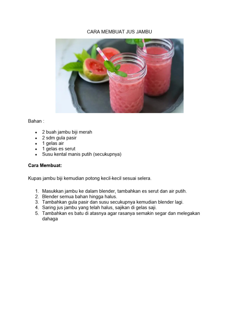 Cara Membuat Jus Jambu | PDF