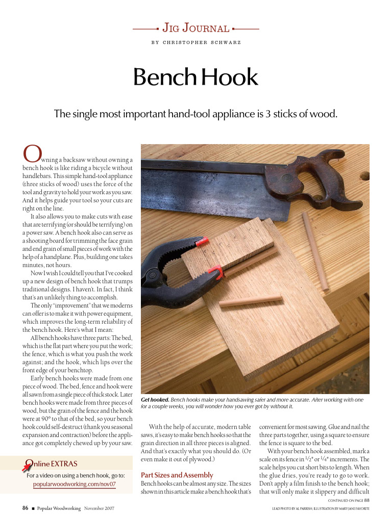 Understanding Bench Hooks in Woodworking | PDF | Woodworking | Crafts