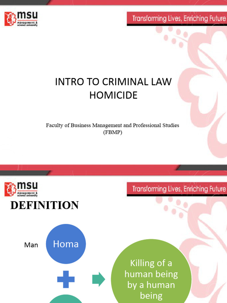 Chapter 7 Homicide | PDF | Murder | Intention (Criminal Law)