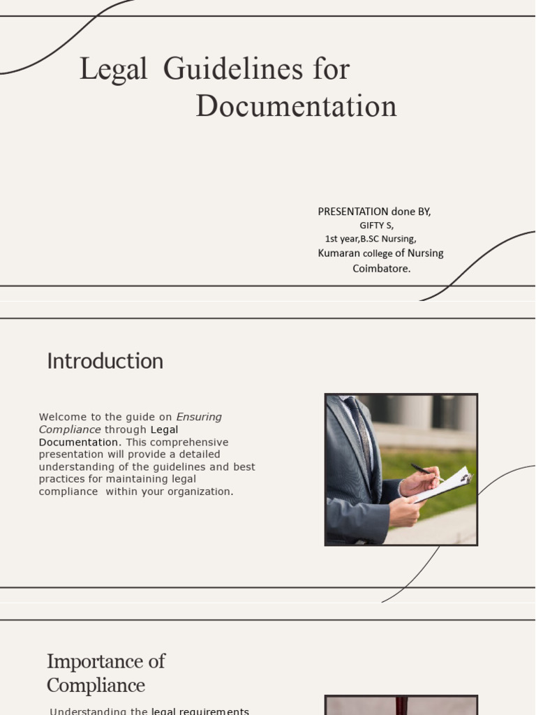 Legal Guidelines For Documentation | PDF