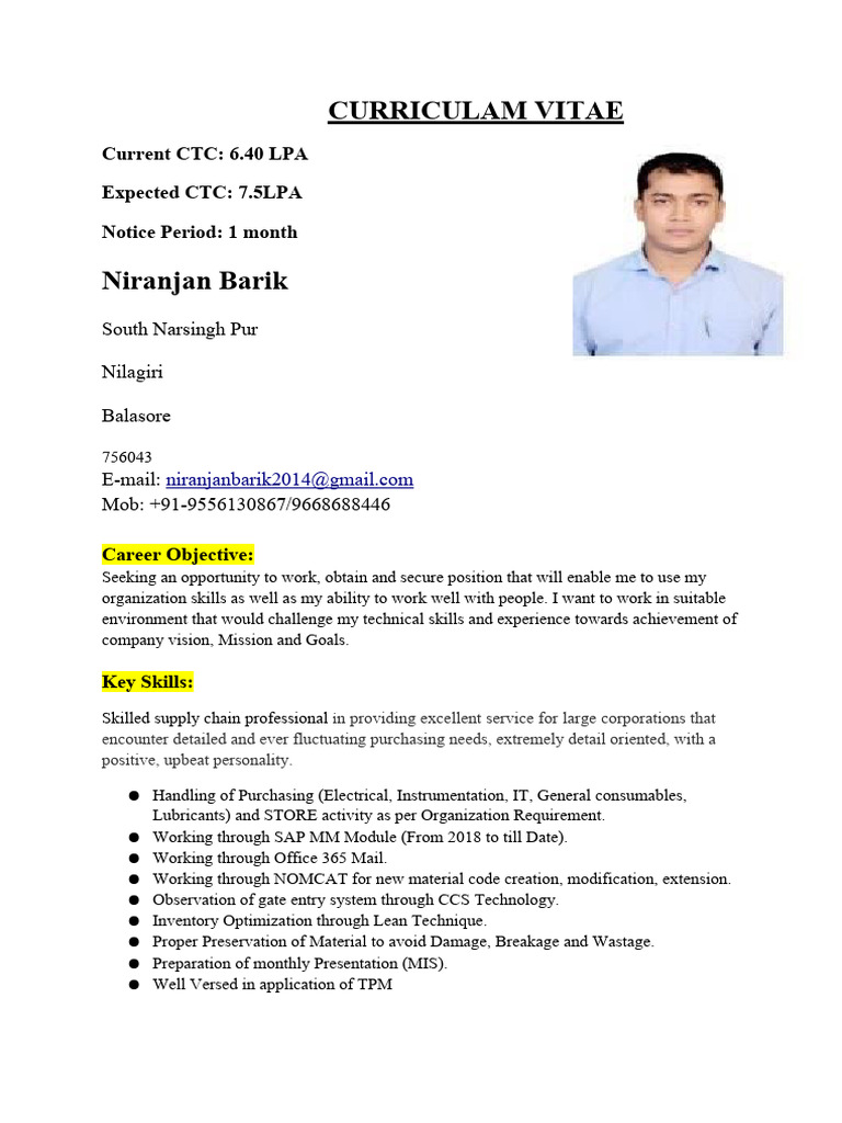 Supply Chain Professional CV | PDF