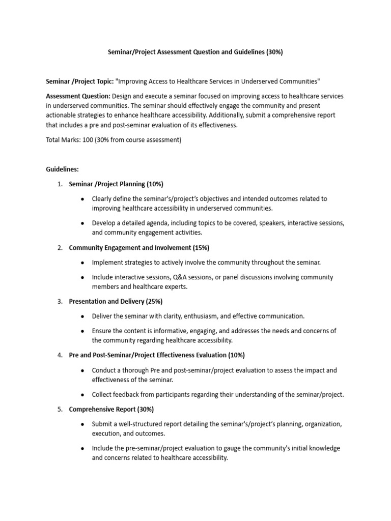 Seminar or Project Guidelines | PDF | Evaluation | Accessibility