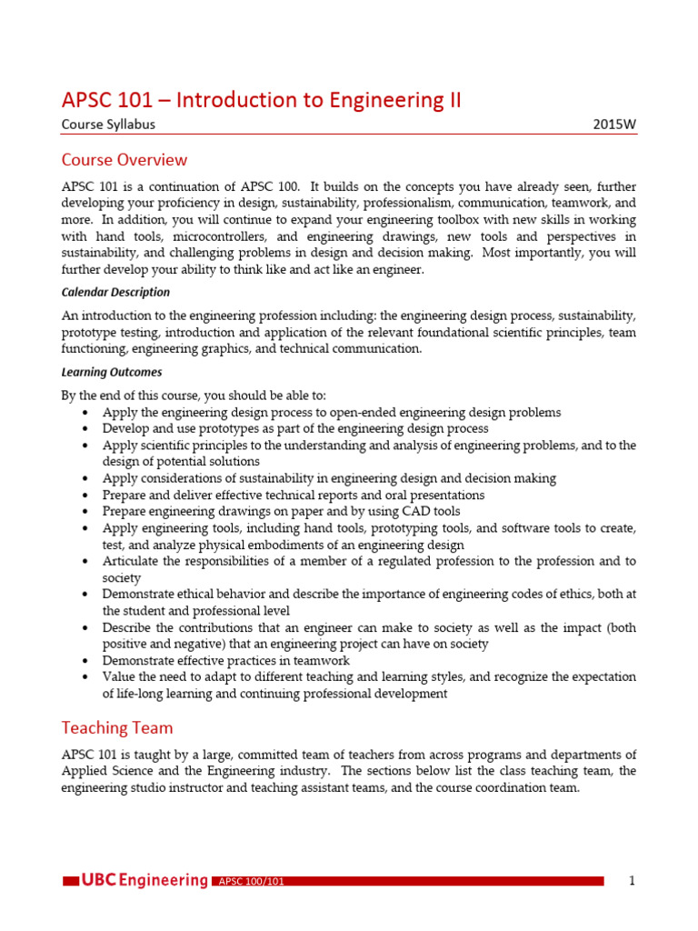 Apsc101 Syllabus Pdf