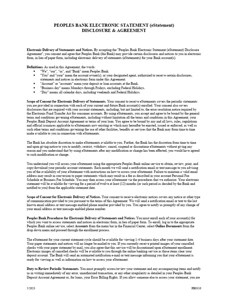 Estatement Disclosure | PDF